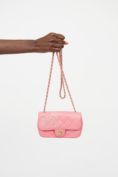 Chanel // 2017 Pink Leather Emoticon Extra Mini Single Flap Bag – VSP ...