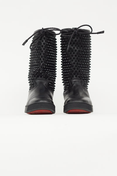 Christian Louboutin // Black Leather Surlapony Spike Boot – VSP Consignment