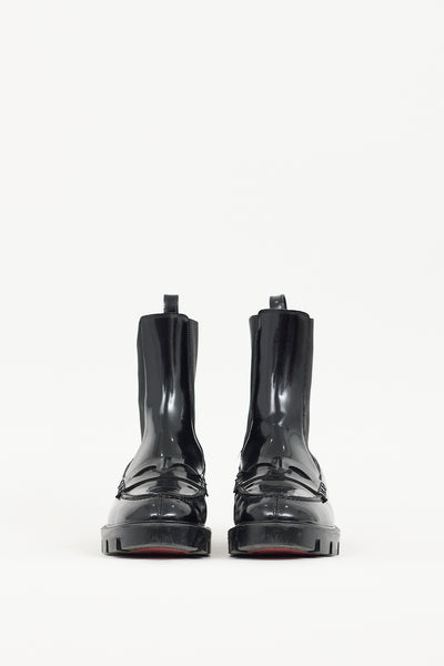 Christian Louboutin // Black Patent Leather Montezu Loafer Boot – VSP ...