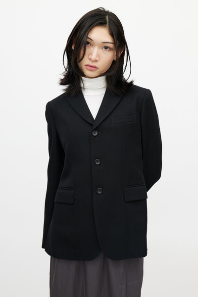 Comme des Garçons // Black Wool High Low Cut Out Blazer – VSP Consignment