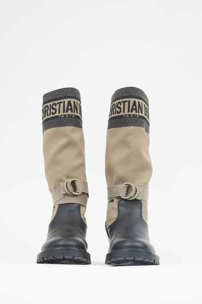 Dior // Leather & Canvas D-Major Boot – VSP Consignment