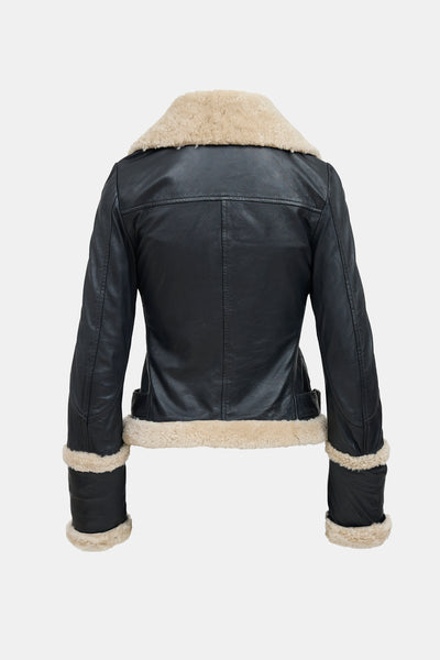 Diesel // Leather and Shearling Moto Jacket – VSP Consignment