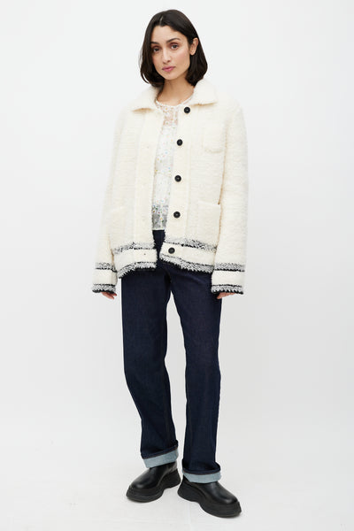 Dior // Cream & Black Caro Ecru Wool Logo Jacket – VSP Consignment