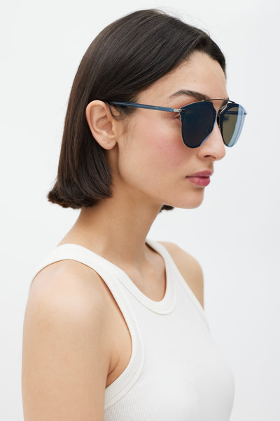 Dior // S62RQ Blue DiorReflectedP Aviator Sunglasses – VSP Consignment