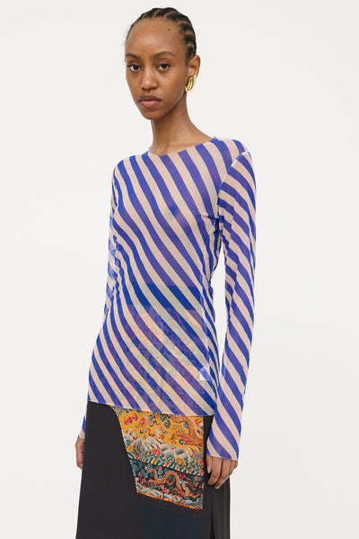 Dries Van Noten // Stripe Mesh Top – VSP Consignment