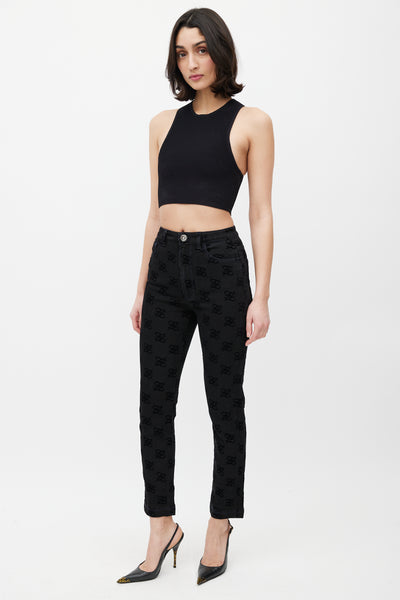 Fendi // Black Velvet Karligraphy Monogram Denim Jeans – VSP Consignment