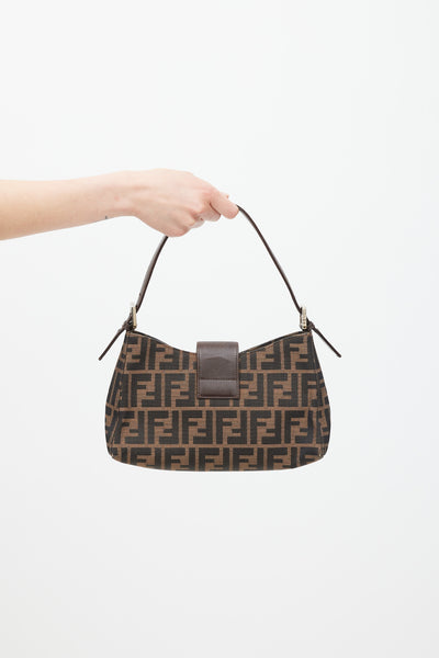 Fendi // Brown & Black FF Monogram Shoulder Bag – VSP Consignment