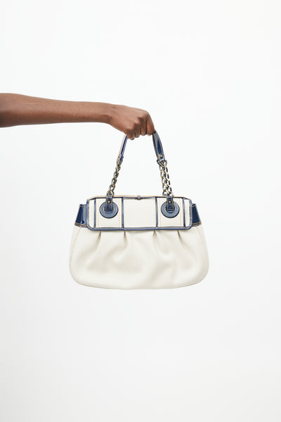 Fendi // White & Blue Leather B Bag – VSP Consignment