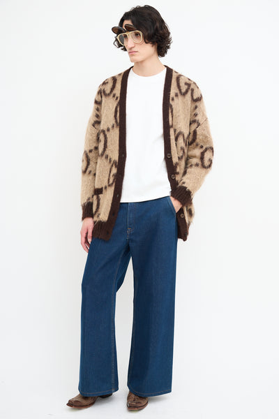 Gucci // Brown Mohair Reversible Monogram Cardigan – VSP Consignment