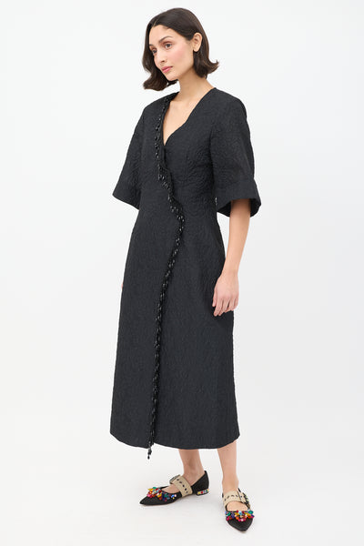 Ganni // Floral Jacquard Wrap Dress – VSP Consignment