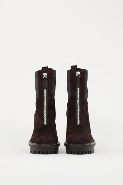Gianvito Rossi // Brown Suede Mason Lugged Boot – VSP Consignment