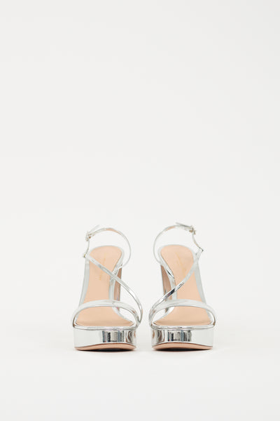 Gianvito Rossi // Silver Metallic Leather Kimberly Platform Heel – VSP ...