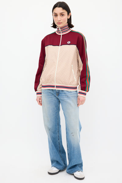 Gucci // Burgundy & Multi GG Track Jacket – VSP Consignment