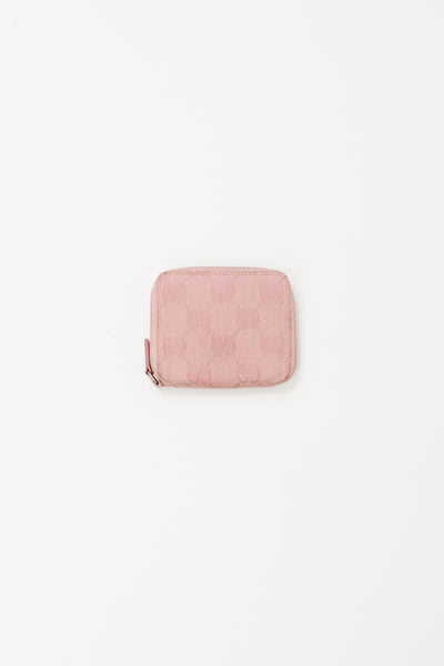 Gucci // Pink Monogram Canvas Zip Coin Pouch – VSP Consignment