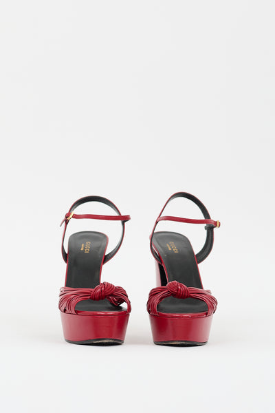 Gucci // Red Leather Allie Knotted Platform Heel – VSP Consignment