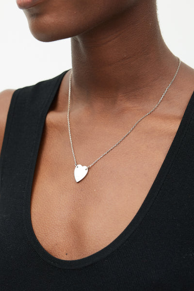 Gucci // Sterling Silver Heart Logo Tag Necklace – VSP Consignment