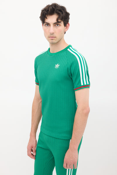 Gucci // X Adidas Green & White Knit Striped Co-Ord Set – VSP Consignment