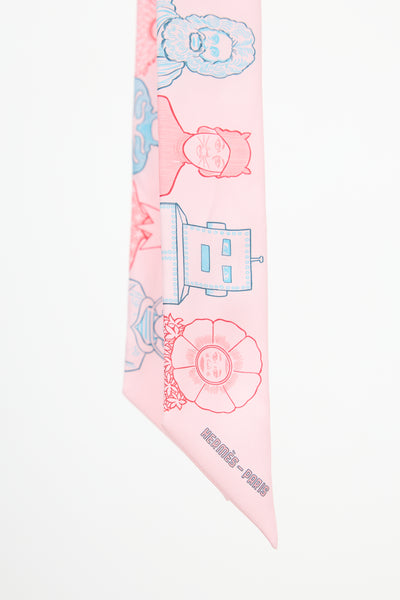 Hermès // Pink & Light Blue Silk Dress Code Twilly – VSP Consignment