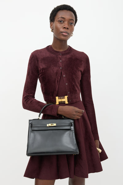 Hermès // 1964 Noir Box Kelly Retourne 32 Bag – VSP Consignment