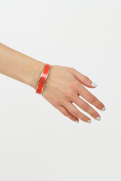 Hermès // Rouge Casque Enamel Caleche Bangle – VSP Consignment