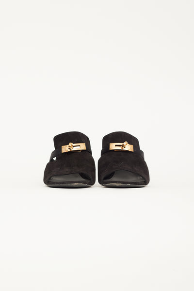 Hermès // Black Suede Candy Mule – VSP Consignment