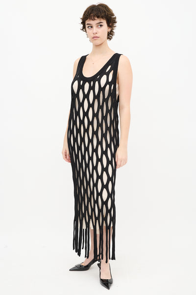 Isabel Marant // Black Linen Knit Fringe Dress – VSP Consignment