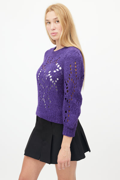 Isabel Marant Étoile // Purple Open Knit Wool Sweater – VSP Consignment