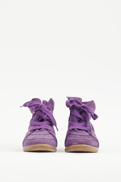 Isabel Marant // Purple Suede Bobby Sneaker Wedge – VSP Consignment