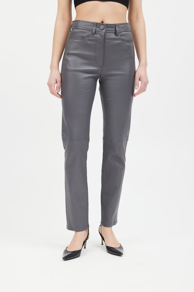 Joseph // Grey Leather Teddy Pant – VSP Consignment