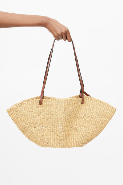 Loewe // Brown Raffia Small Shell Bag – VSP Consignment
