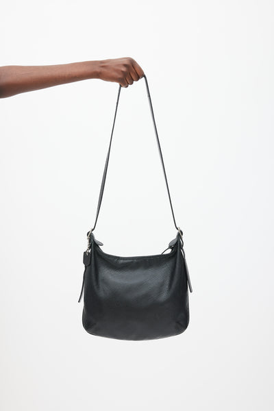 Longchamp // Black Textured Leather Quadri Crossbody Bag – VSP Consignment
