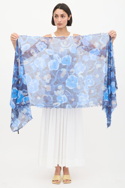 Louis Vuitton // Blue Circular Fringe Scarf – VSP Consignment