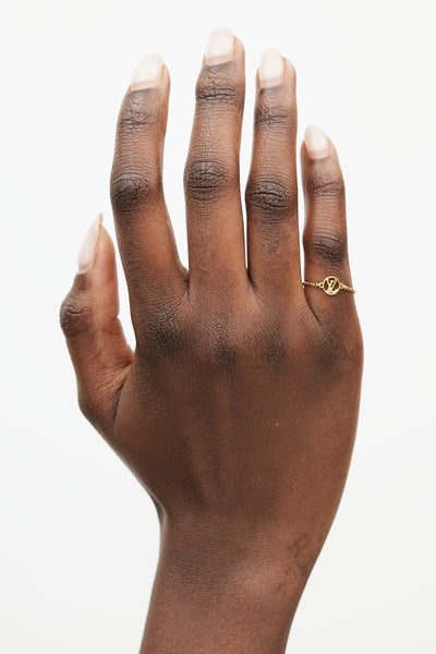 Louis Vuitton // Gold Logo Chain Ring – VSP Consignment