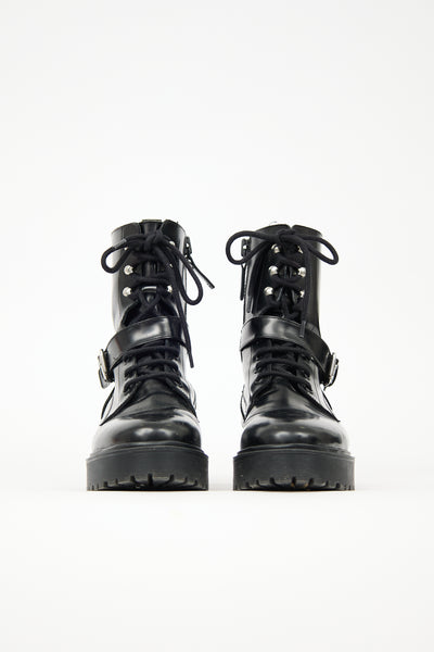 Maje // Leather Combat Boot – VSP Consignment