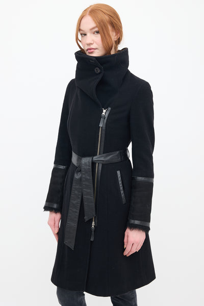 Mackage // Wool & Shearling Belted Coat – VSP Consignment