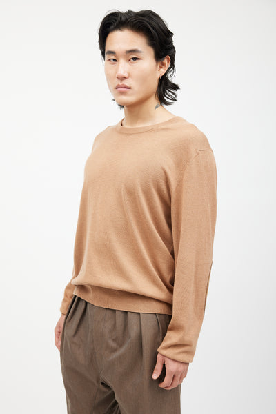 Maison Margiela // Beige Wool Elbow Patch Knit Sweater – VSP Consignment