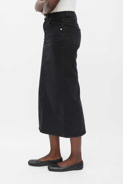 Maje // Black Slit Denim Skirt – VSP Consignment