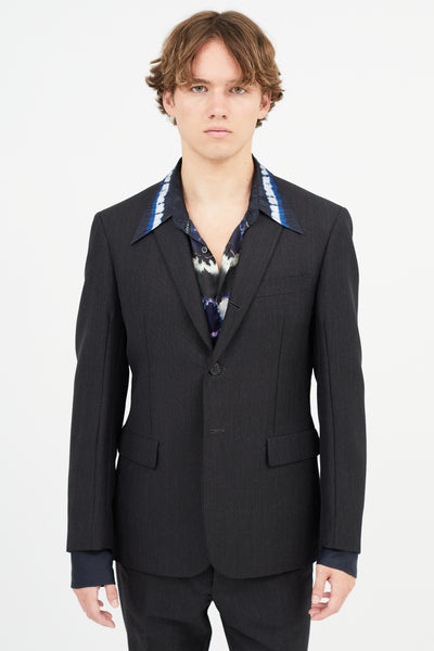 Marni // Grey Wool & Mohair Blazer – VSP Consignment