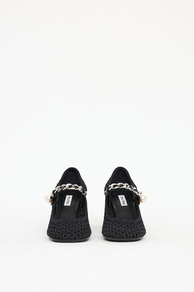 Miu Miu // Black Woven Chain Link Heel – VSP Consignment