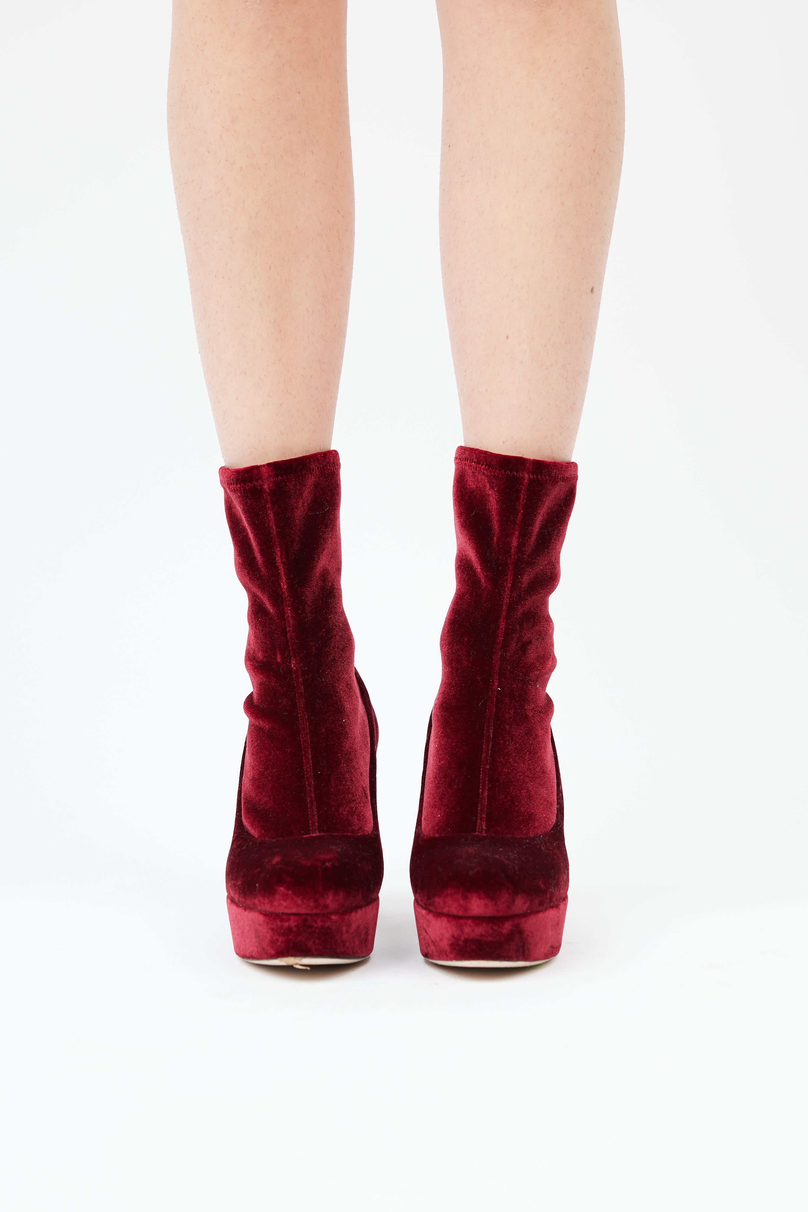 Miu Miu // Red Velvet Platform Boot – VSP Consignment