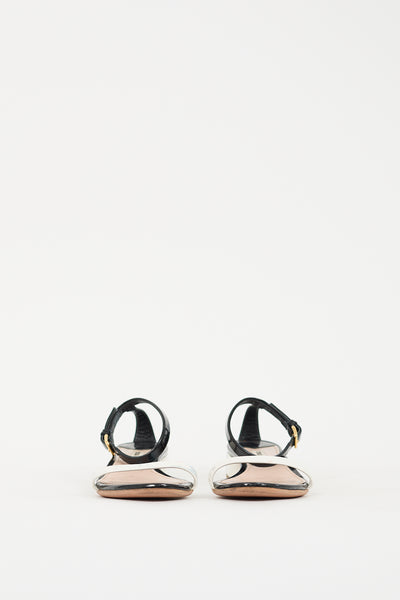 Miu Miu // Black & White Patent Colour Block Sandal – VSP Consignment