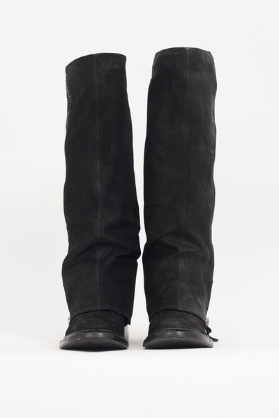 Miu Miu // Black Leather Fold Over Boot – VSP Consignment