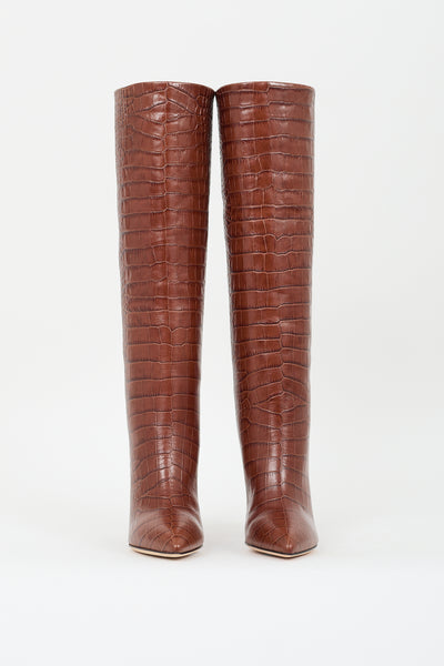 Paris Texas // Brown Embossed Leather Anja Boot – VSP Consignment