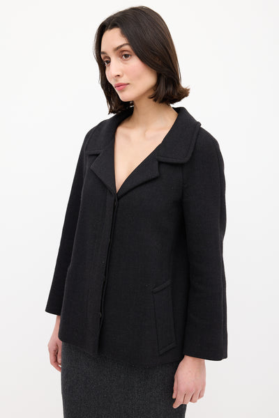 Prada // Dark Grey Wool Box Pleat Jacket – VSP Consignment