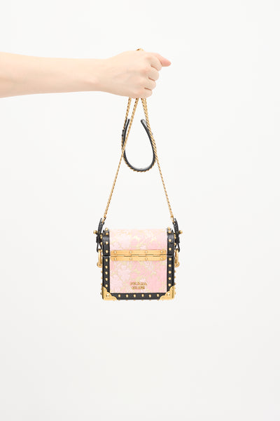 Prada // Pink & Multicolour Floral Mini Treasure Trunk Cahier Bag – VSP ...