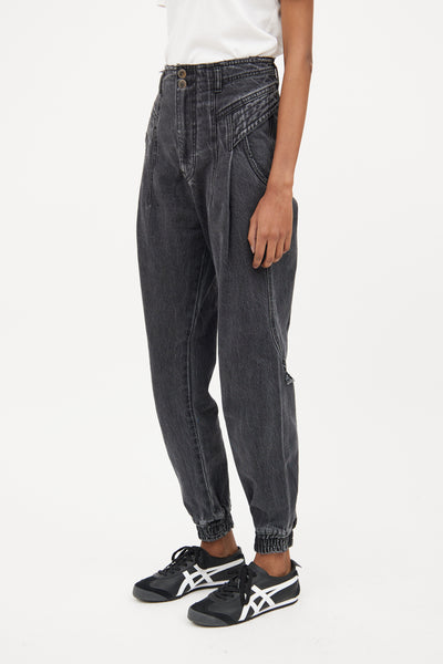 Retrofête // Black Myla Pleat Jogger Jeans – VSP Consignment