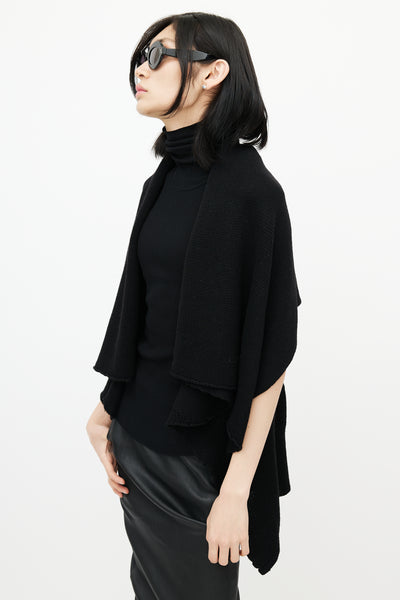 Rick Owens // FW 2009 Black Knit Cape – VSP Consignment