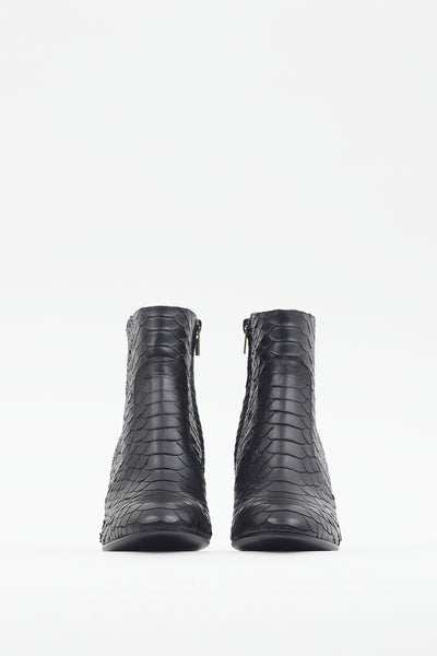 Clergerie // Black Textured Leather Wedge Heel Boot – VSP Consignment