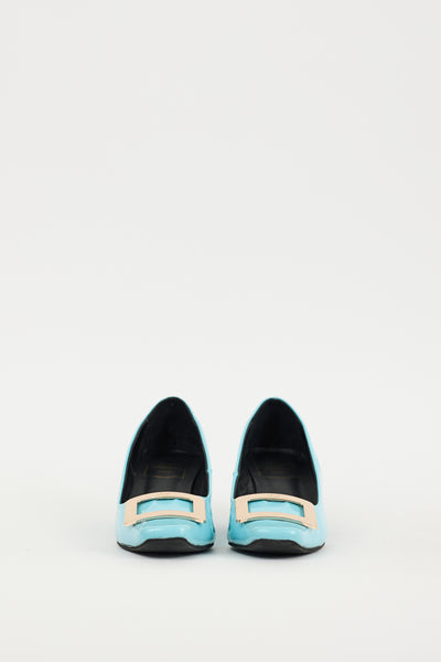 Roger Vivier // Blue & Gold Patent Leather Belle Vivier Heel – VSP ...