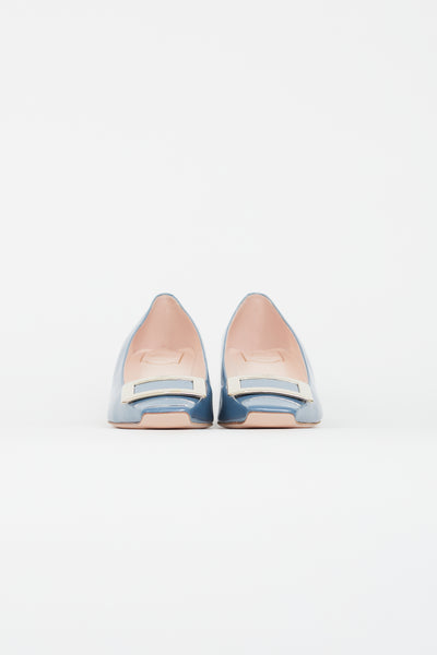 Roger Vivier // Blue & Gold Patent Belle Vivier Heel – VSP Consignment